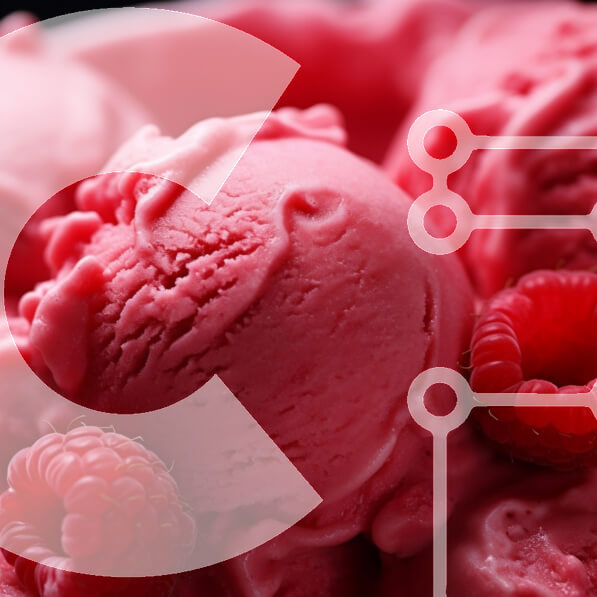 Delicious Pink Ice Cream with Raspberries and Whipped Cream stock photo ...