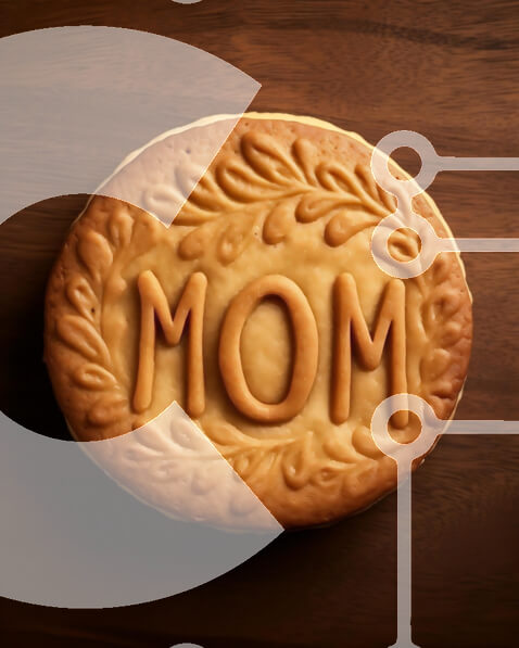 Decorative 'Mom' Cookie on Vintage Wooden Table stock photo | Creative ...