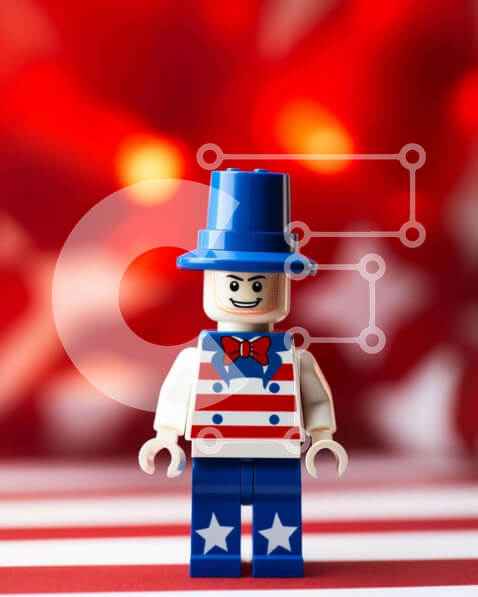 4th of July Celebration with Lego Figure in Patriotic Attire stock ...