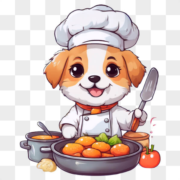 Download Kawaii Cartoon Dog Chef Cooking Scene Kawaii Online - Creative ...