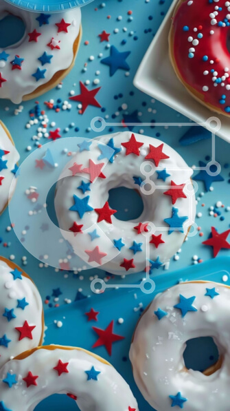 Download Patriotic 4th of July Donuts Stockphotos Online - Creative Fabrica