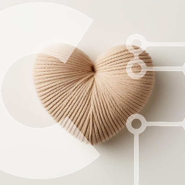 Charming Beige Heart-Shaped Knitted Pillow stock photo | Creative Fabrica
