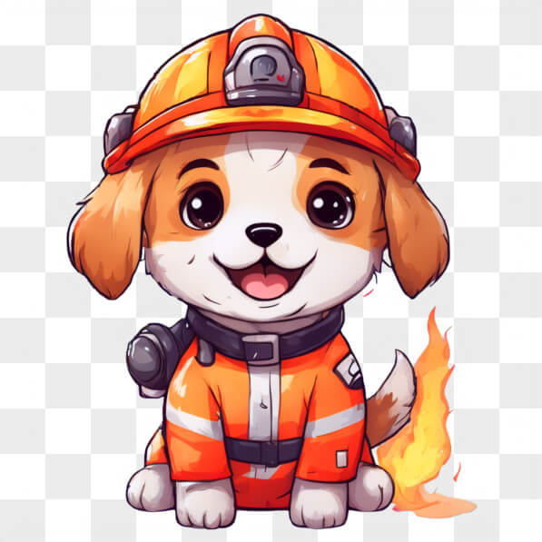 Firefighter Dog Cartoon