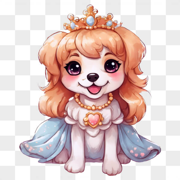 Descarga Perro de Dibujos Animados Kawaii en Vestido de Princesa Kawaii ...