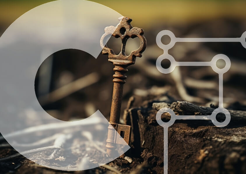 Vintage Rusty Key in Dirt stock photo | Creative Fabrica