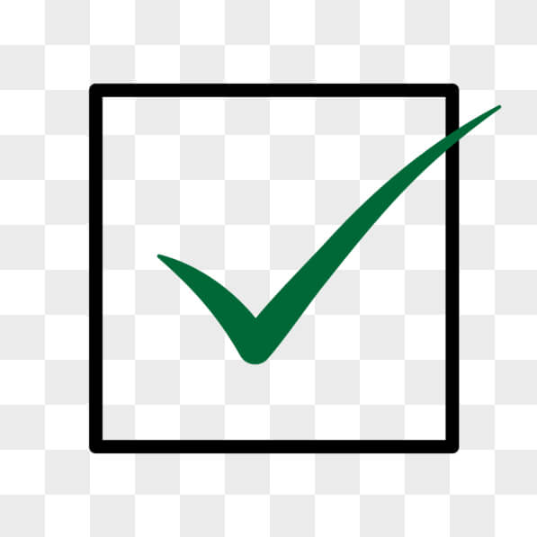 Download Green Check Mark in Square PNGs Online - Creative Fabrica