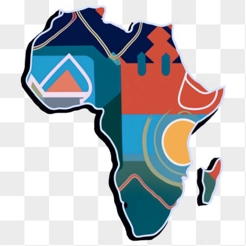 Download Colorful Map of Africa made of different pieces PNGs Online ...