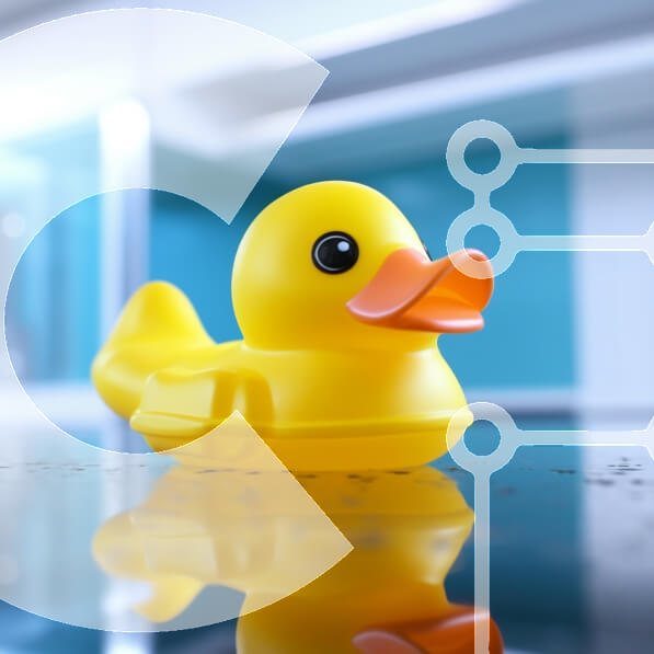 Yellow Rubber Duck on Counter Top in Indoor Setting stock photo ...