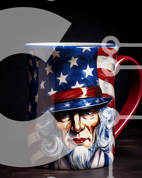 Patriotic Coffee Mug with Uncle Sam stock photo | Creative Fabrica