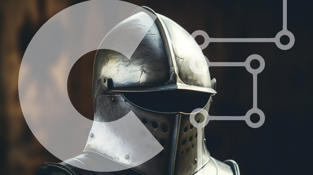 Armored Knight Close-Up with Dark Helmet stock photo | Creative Fabrica
