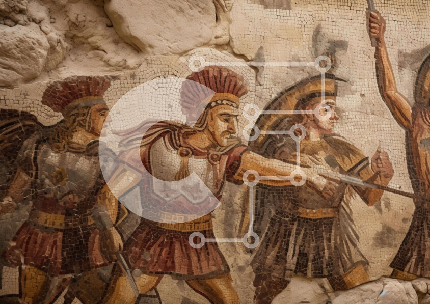 Download Ancient Roman Soldiers Mosaic Painting Stockphotos Online ...