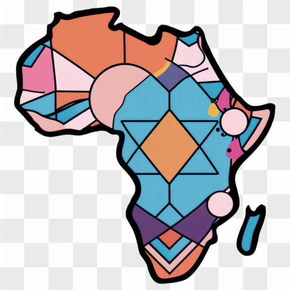 Download Colorful Map of Africa with Geometric Shapes PNGs Online ...