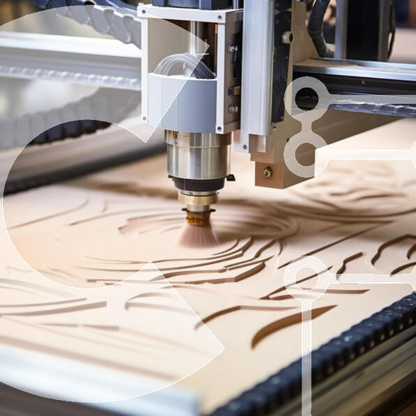 3D Printing Machine Cutting Wood for Furniture Production stock photo ...