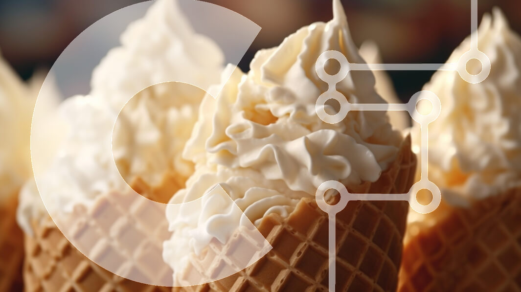 Delicious Ice Cream Waffle Cones with Whipped Cream and Toppings stock ...