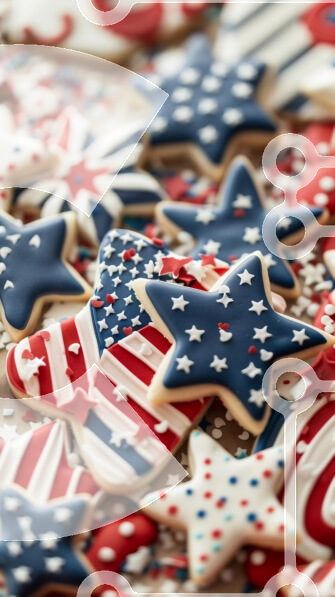 Patriotic-Themed Cookies with Stars, Stripes, and Flags stock photo ...
