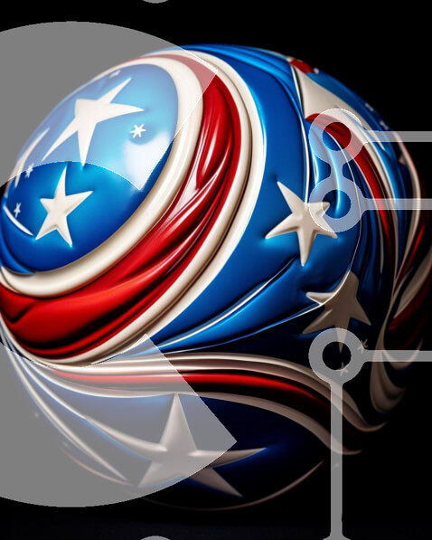 Red White Blue Star-Shaped Ball Decoration stock photo | Creative Fabrica