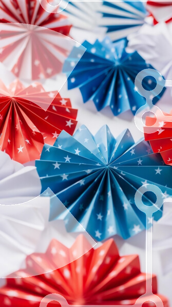 Patriotic Origami Paper Fans for Events and Decor stock photo ...