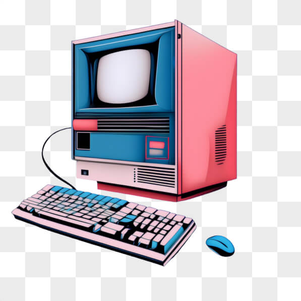 Download Vintage Computer Setup with Analog TV PNGs Online - Creative ...