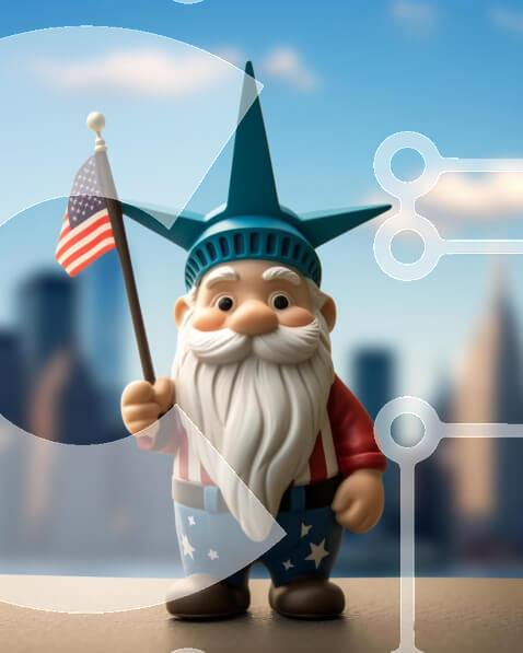 Statue of Liberty Figurine with American Flag stock photo | Creative ...