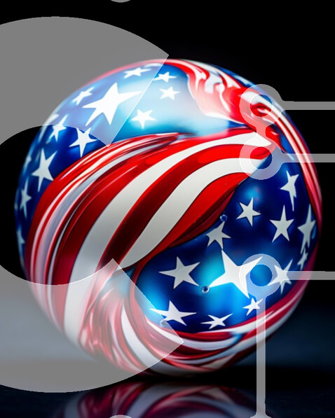 Colorful Swirled Ball with American Flag Design stock photo | Creative ...