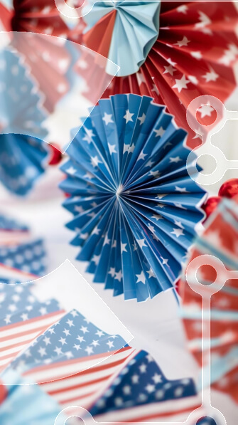 Patriotic Paper Fans for 4th of July Decorations stock photo | Creative ...