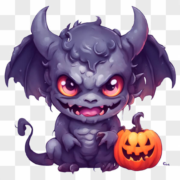 Download Kawaii Purple Demon with Orange Pumpkin Kawaii Online ...