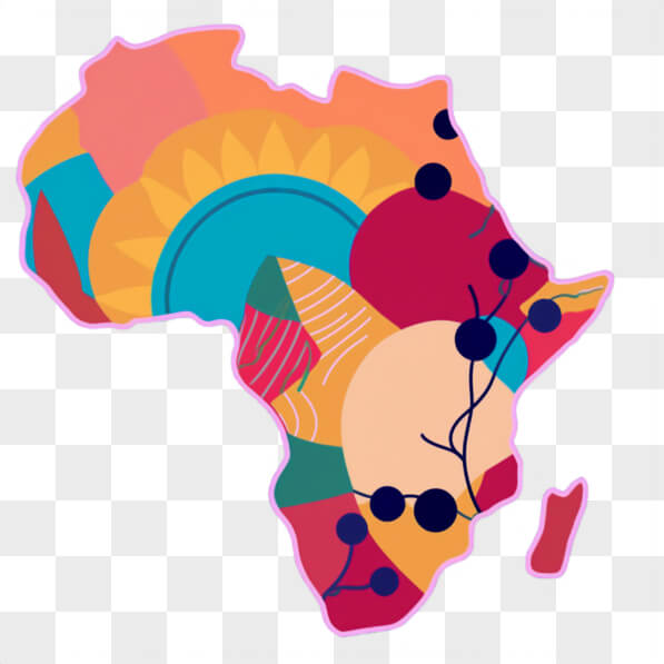 Download Colorful Map of Africa PNGs Online - Creative Fabrica