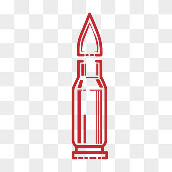 Download Red Line Drawing of Bullet PNGs Online - Creative Fabrica