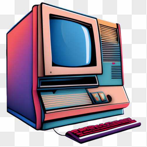 Download Vintage Computer from the 1980s or Early 1990s with Colorful ...