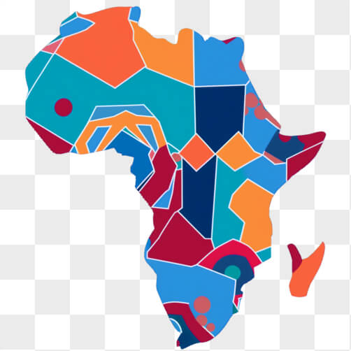 Download Colorful Map of Africa with Geometric Shapes PNGs Online ...