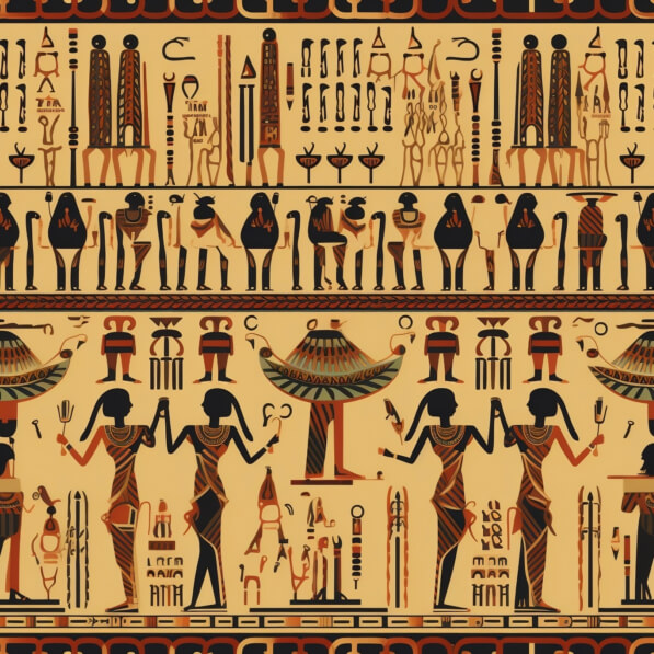 Download Egyptian Wall Painting Patterns Online - Creative Fabrica