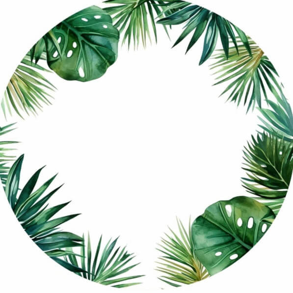 Download Circular Frame with Tropical Leaves Backgrounds Online ...