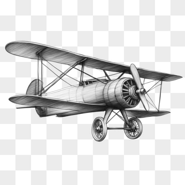 Download Vintage Biplane Drawing in Flight Sketches Online - Creative ...