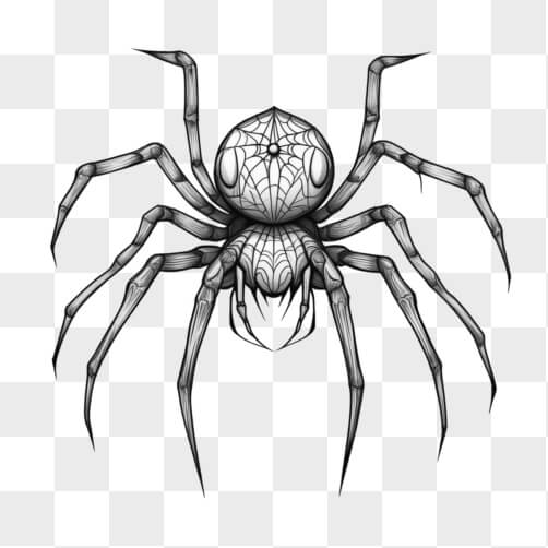 Download Black and White Spider Drawing Sketches Online - Creative Fabrica