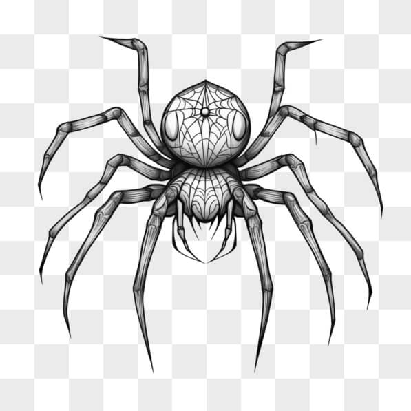 Download Black and White Spider Drawing Sketches Online - Creative Fabrica