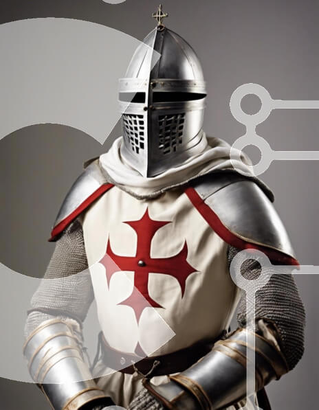 Medieval Knight in Armor Holding Iron Cross stock photo | Creative Fabrica