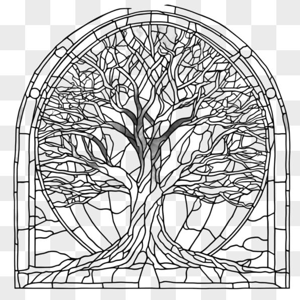 Download Stained Glass Window: Tree of Life Sketches Online - Creative ...