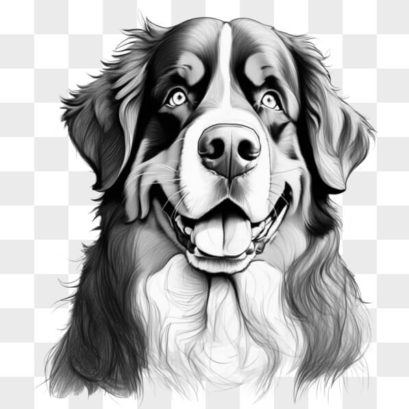 Download Adorable Bernese Mountain Dog Drawing Sketches Online ...