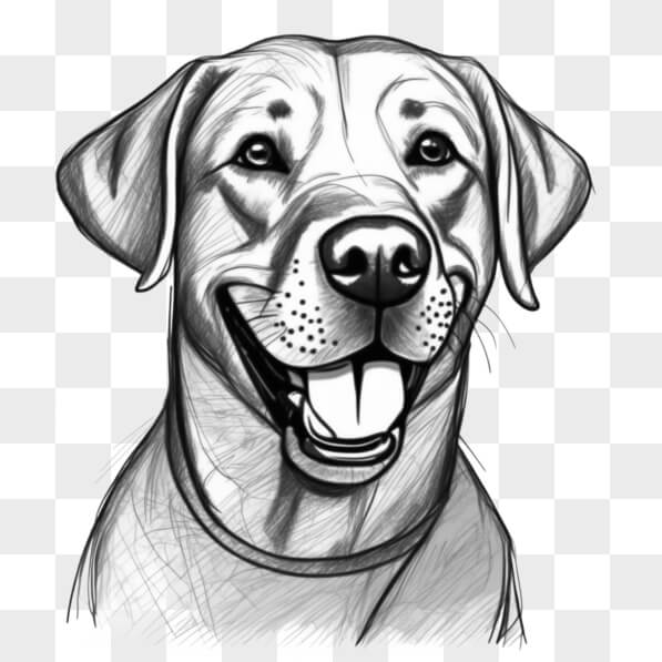 Download Black and White Smiling Dog Drawing Sketches Online - Creative ...