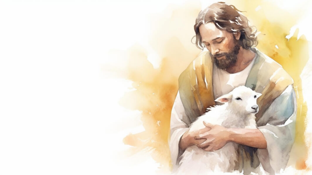 Download Religious Painting of Jesus Holding Lamb Backgrounds Online ...