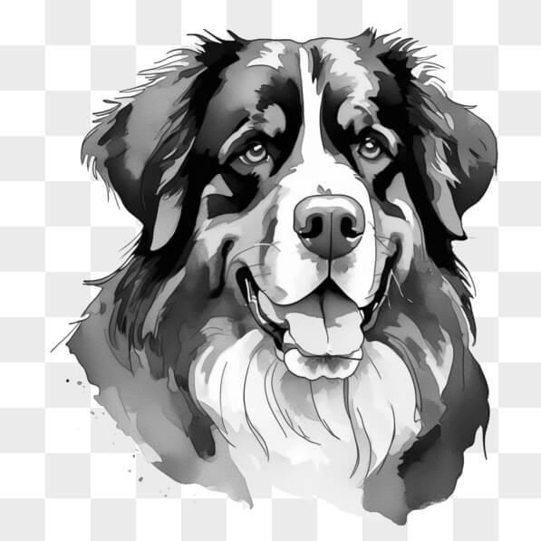 Download Black and White Bernese Mountain Dog Drawing Sketches Online ...