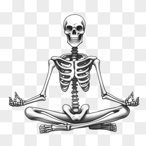 Download Skeleton Meditating in Lotus Position Sketches Online ...