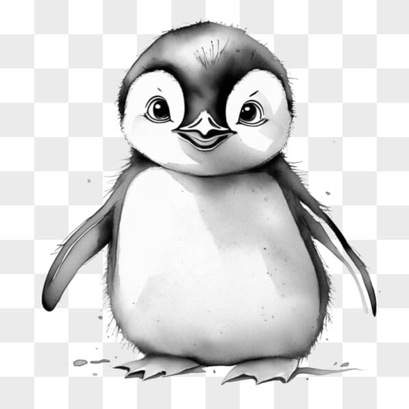 Download Cute Penguin Drawing on White Background Sketches Online ...