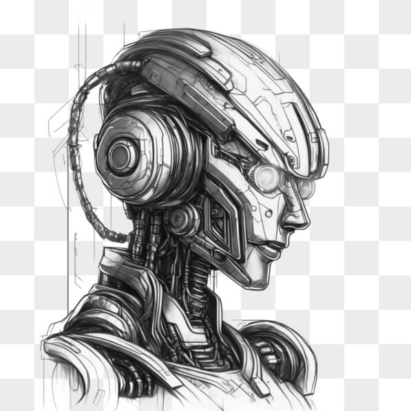 Descarga Mujer Androide con Tecnología Futurista Bocetos En Línea ...