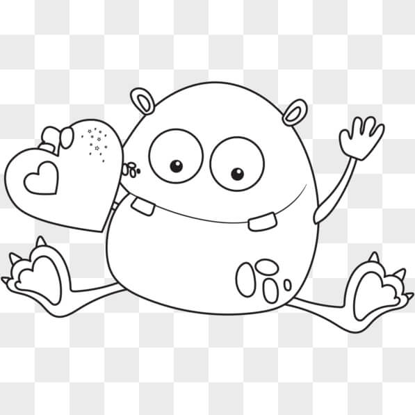 Télécharger Pages de coloriage de la Saint-Valentin avec un monstre ...
