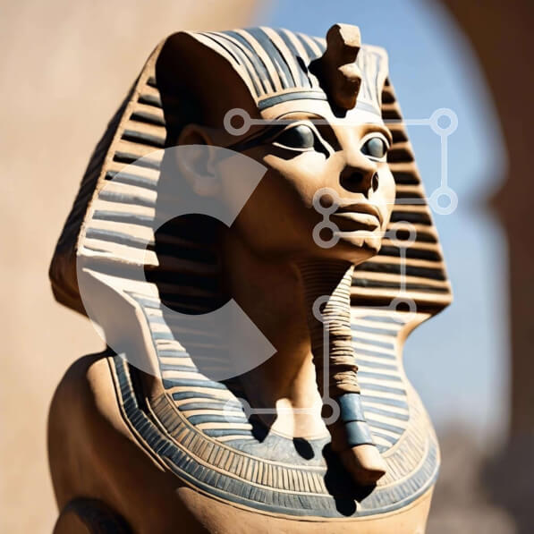 Estátua de faraó egípcio antigo da dinastia Ptolemaica banco de imagens ...