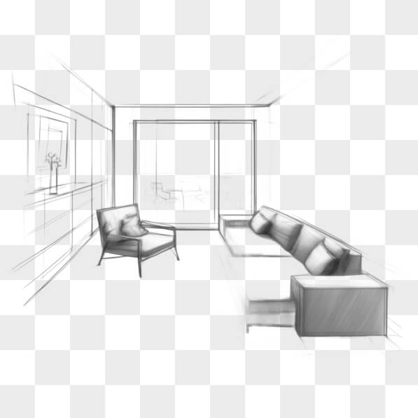 Download Empty Living Room Sketch Sketches Online - Creative Fabrica