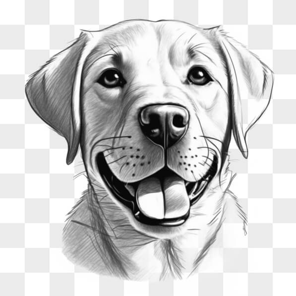 Download Black and White Drawing of a Labrador Retriever Sketches ...