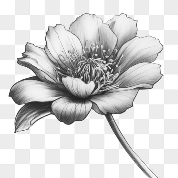 Download Detailed Drawing of a Single Flower Sketches Online - Creative ...