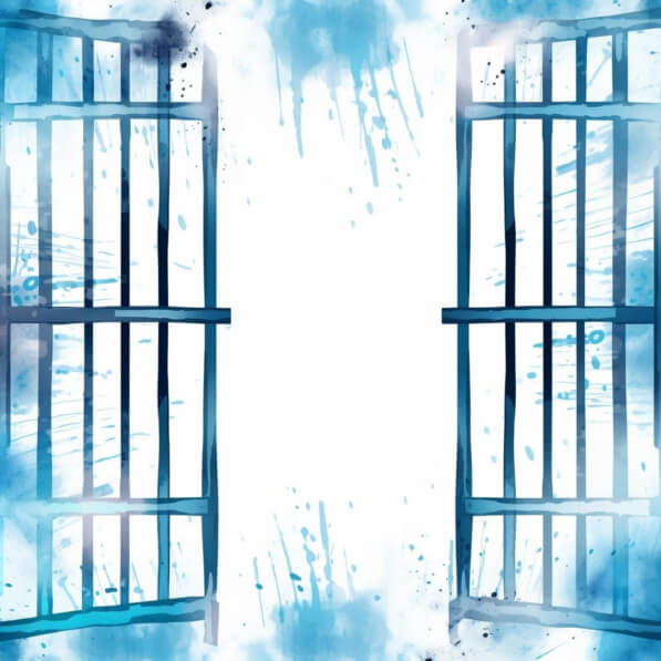 Download Artistic Jail Cell with Blue Paint Splatters Backgrounds ...